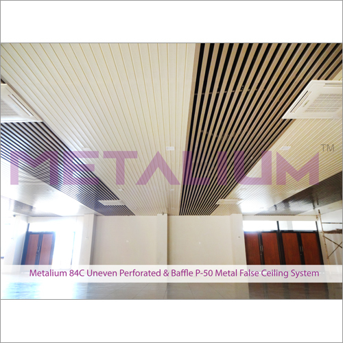 Metalium 84c Uneven Perforated & Baffle P-50 Metal False Ceiling System ...