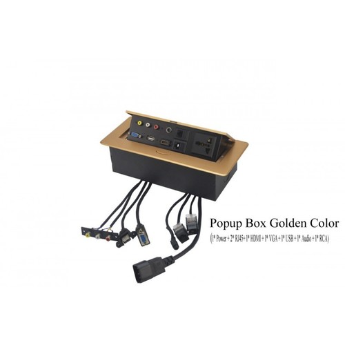Popup Box & Cable Cubby In Golden Color Conductor Material: Aluminum at ...