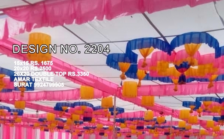 Tent Samiyana - Taiwan Fabric, 20x20 Foot, Embroidered Plain Design ...