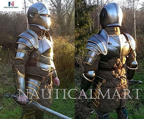 Steel Nauticalmart Medieval Heroic Knight Suit Of Armor - Larp Adult ...