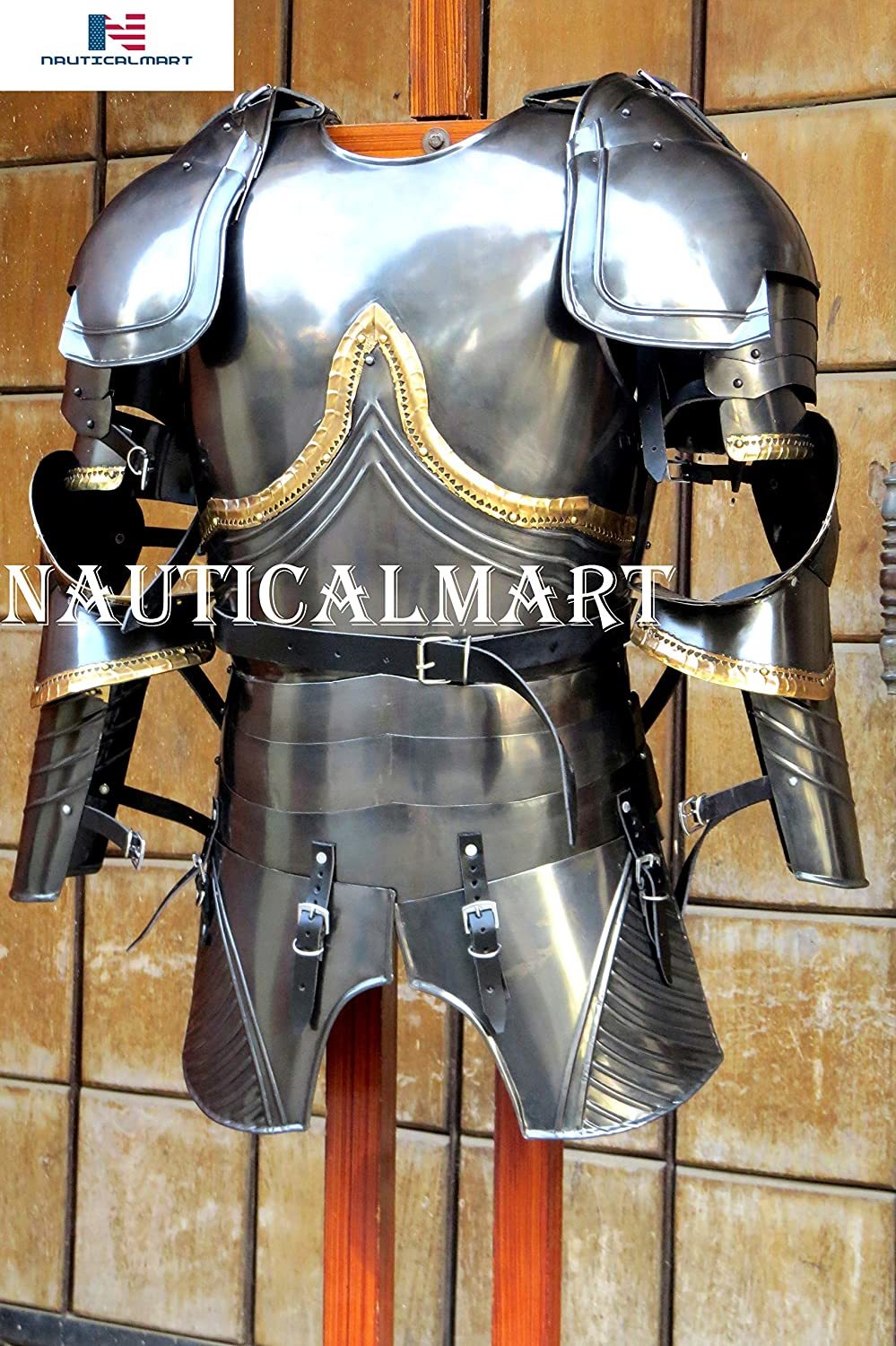 Battle Back Plate NautcalMart Medeval Warror Breastplate Shoulder Guard ...