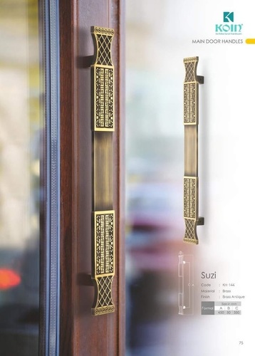 Suzi Door Pull Handle - Virgin Brass, 18" Size, Brass Antic Color ...
