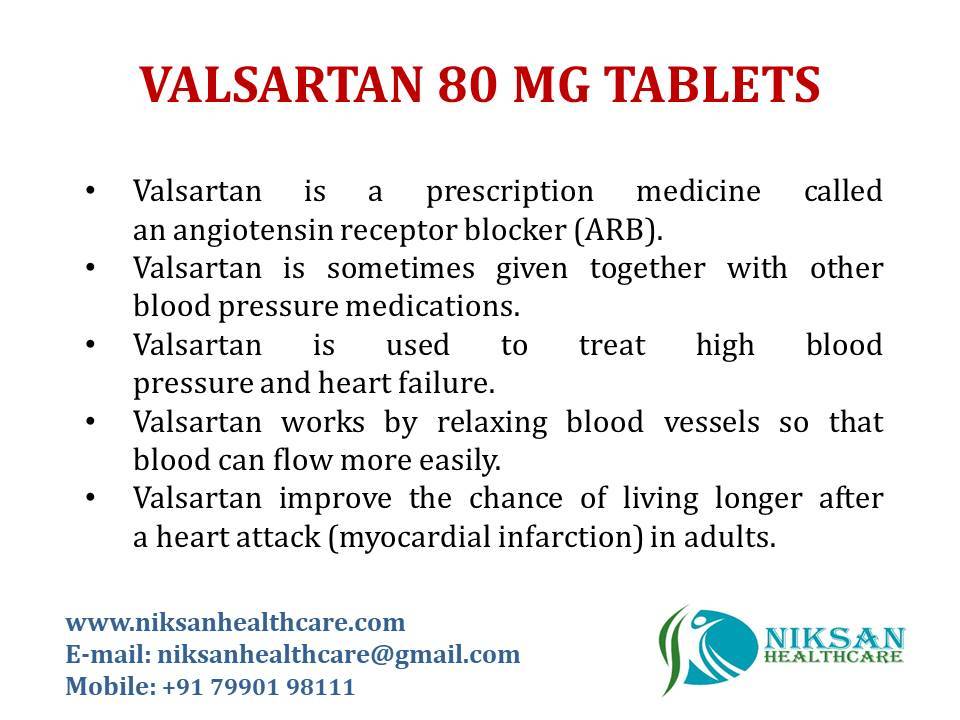 Valsartan 80 Mg Tablets General Medicines at Best Price in Ankleshwar ...