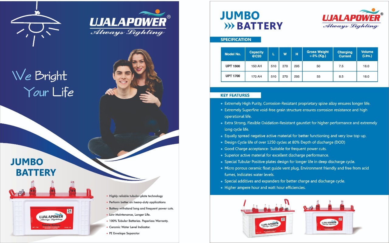 Tubular Batteries Jumbo at 14314.00 INR in Delhi, Delhi | Ujala Power ...