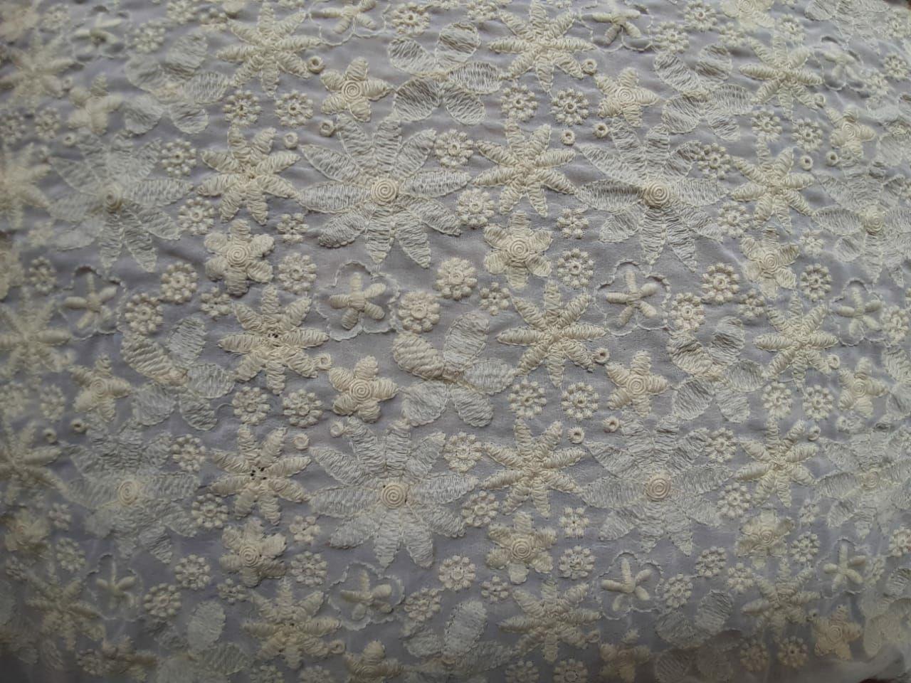 Chikankari Embroidery Fabric at 250.00 INR in Surat, Gujarat | Omdev ...