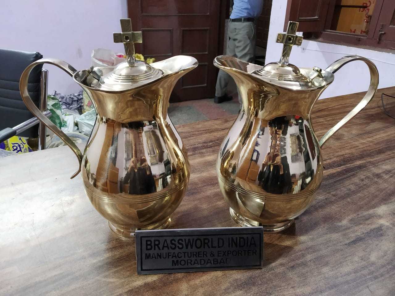 Brass Holy Communion Jug With Cross Church Supplies at Best Price in ...
