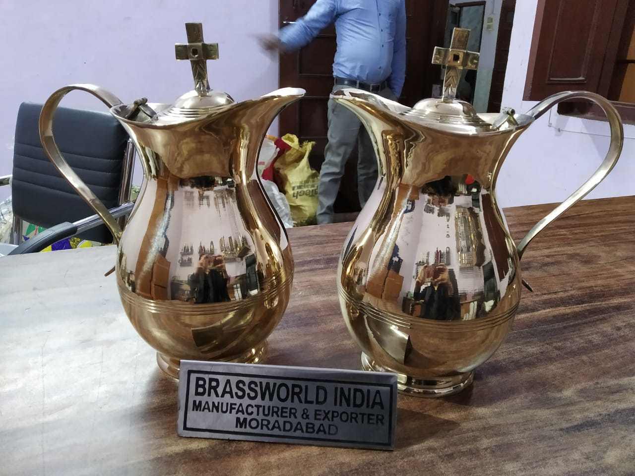 Brass Holy Communion Jug With Cross Church Supplies at Best Price in ...