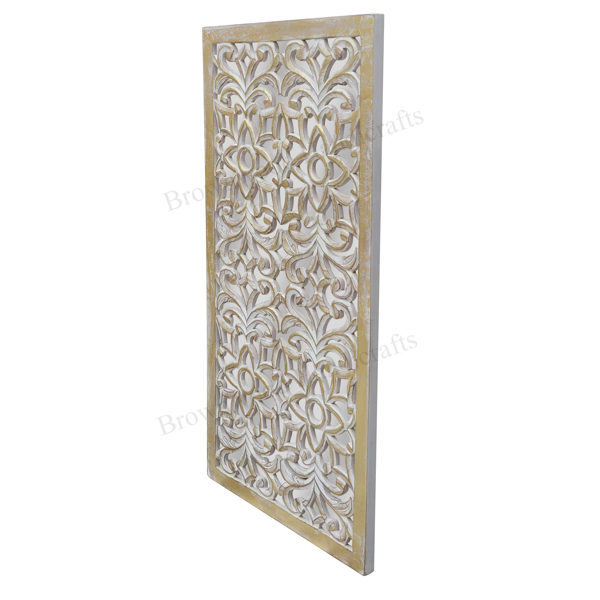 Beautiful Round Hand Carved Wall Panel - Mdf Wood, 90 X 45 Inch ...