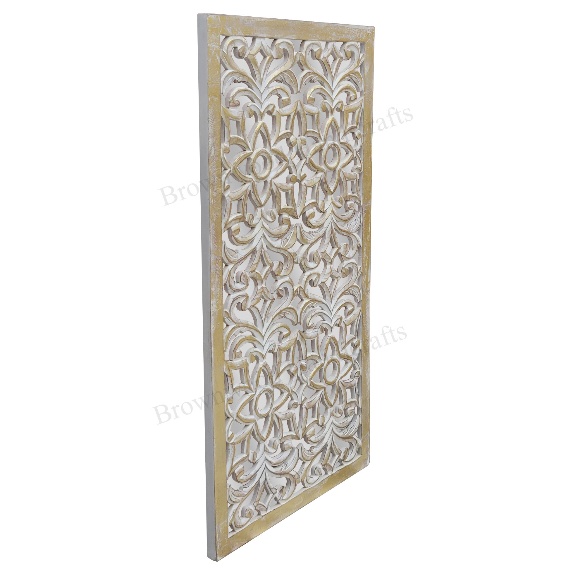 Beautiful Round Hand Carved Wall Panel - Mdf Wood, 90 X 45 Inch ...