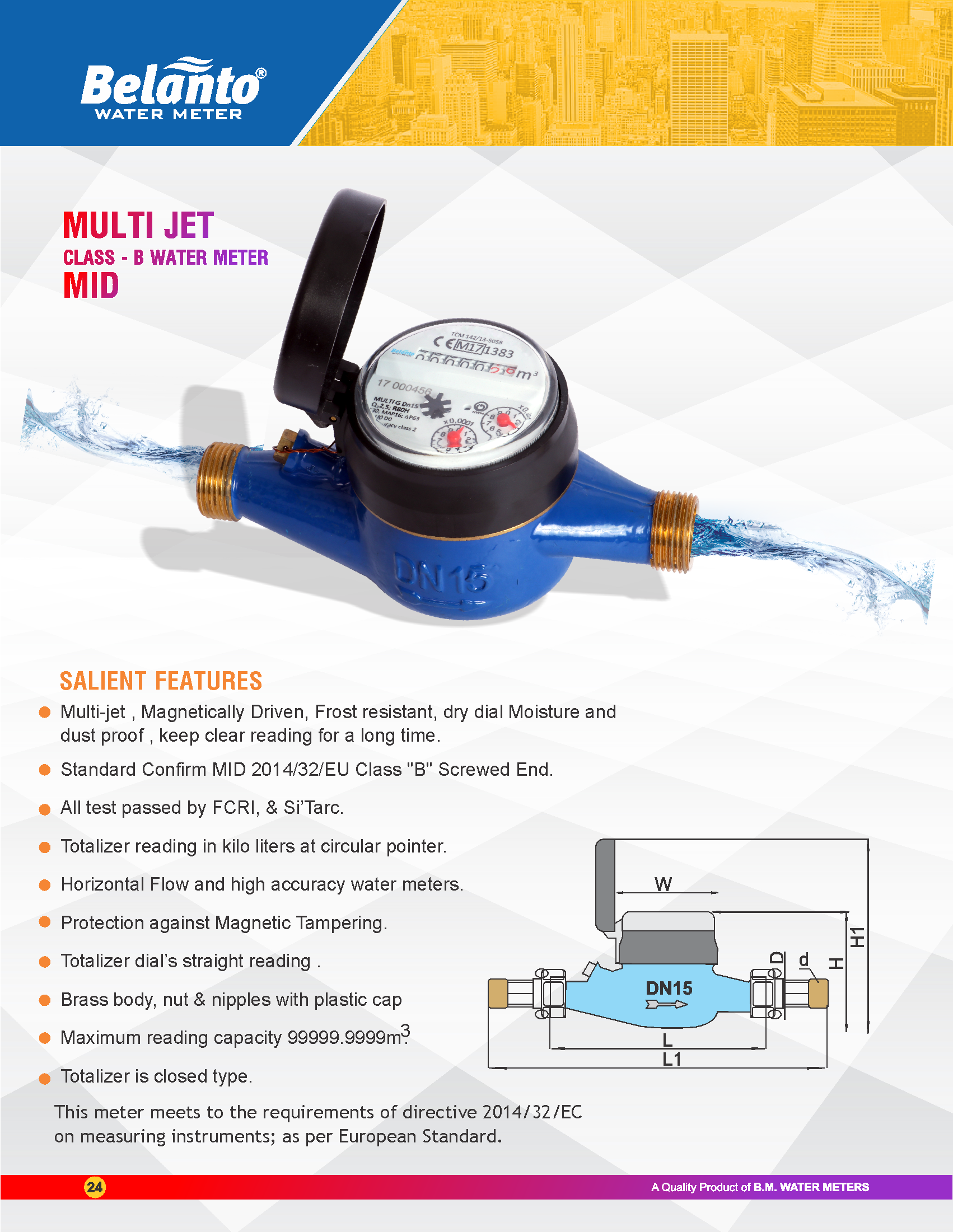 Mid Water Meter at 1730.00 INR in Jalandhar Punjab | B. M. Water Meters
