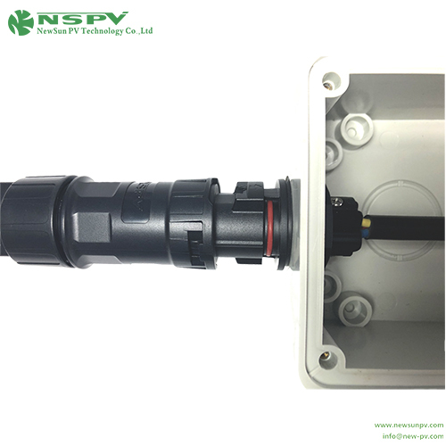 Black Tuv Certified Solar Ac Connector 3p For Solar Inverter Ip68 ...