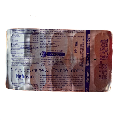N-acetylcysteine And L-taurine Tablets General Medicines at Best Price ...