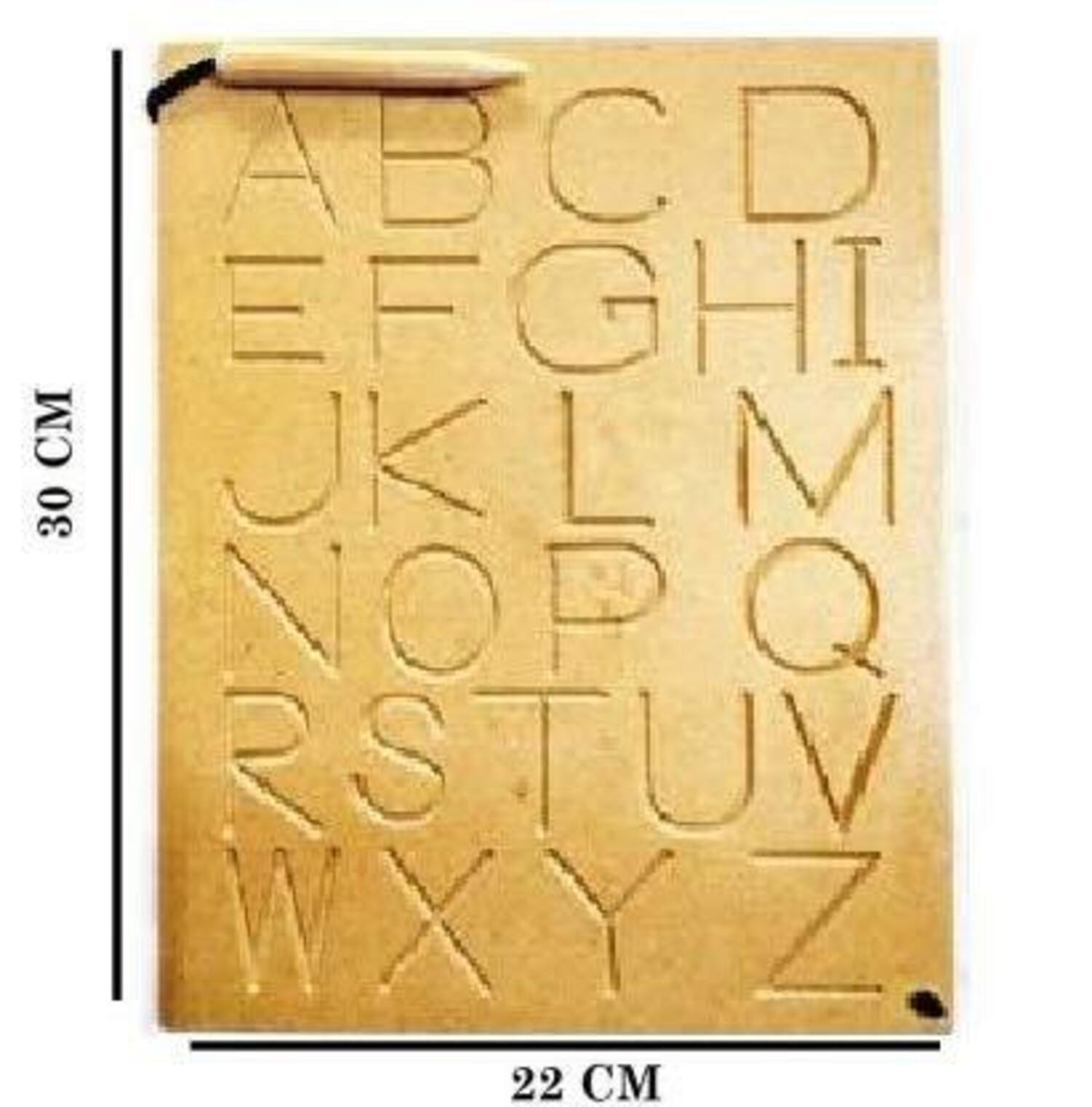 Brown Wooden Capital Alphabet Writing Practice Tracing Board at Best ...