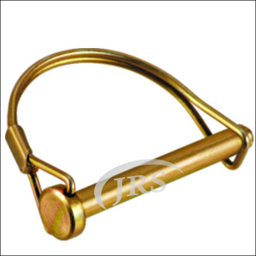 Wire Lock Round Pin Tractor Pto Pin - Steel Material, Golden & Silver ...