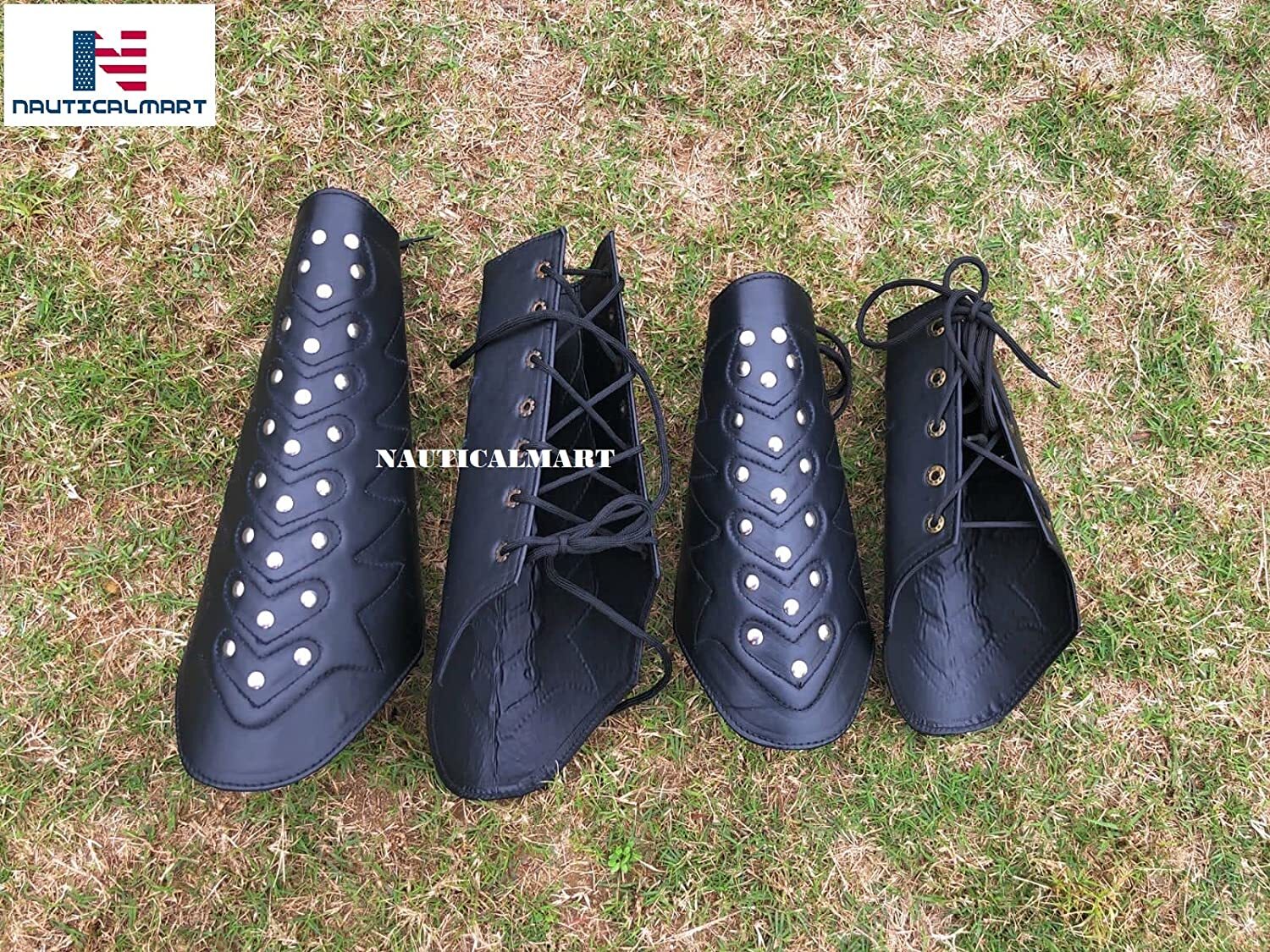 Nauticalmart Leather Greek Armor Arm Guard Vambrace - Leg Gurd Replica ...