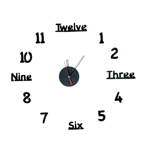 Dark Gray Number With English Letters 3d Infinity Wall Clock at Best ...