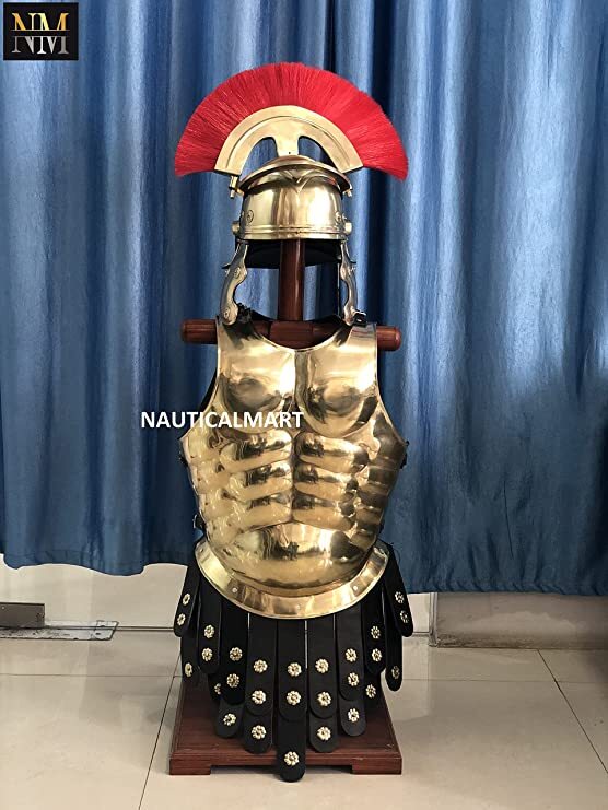 Roman Muscle Armor With Centurion Helmet Greek Medieval Armor Fantasy ...