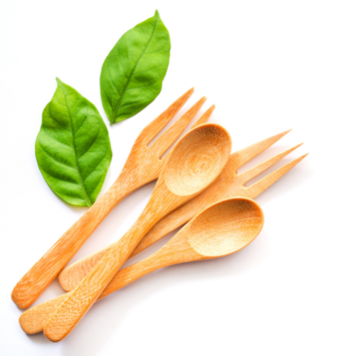 Wooden Cutlery Set - Premium Sustainable Wood, 6-7 Inch Length ...