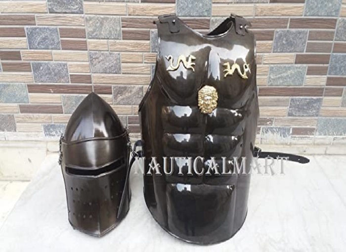Nauticalmart Medieval Steel Breast Plate Muscle Armor W/helmet at Best ...