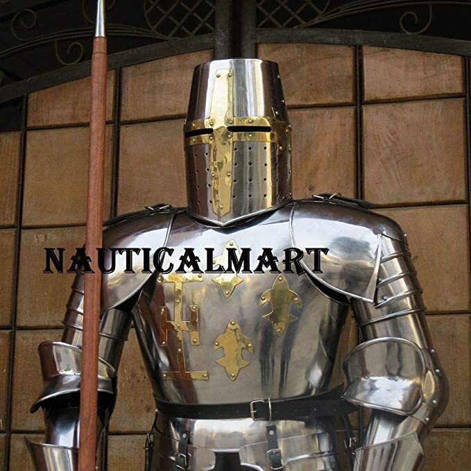 Wearable Medieval Knight Combat Armor Full Suit With Stand 6 Feet ...