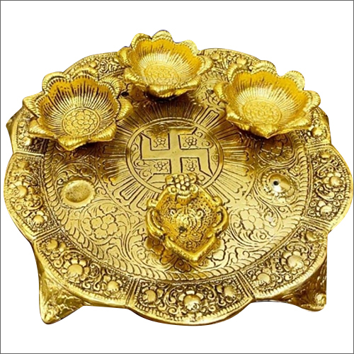Golden Gold Plated Worship Plate at Best Price in Satna | Sateesh And ...