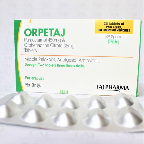 Paracetamol And Orphenadrine Tablets 450mg35mg General Medicines at ...