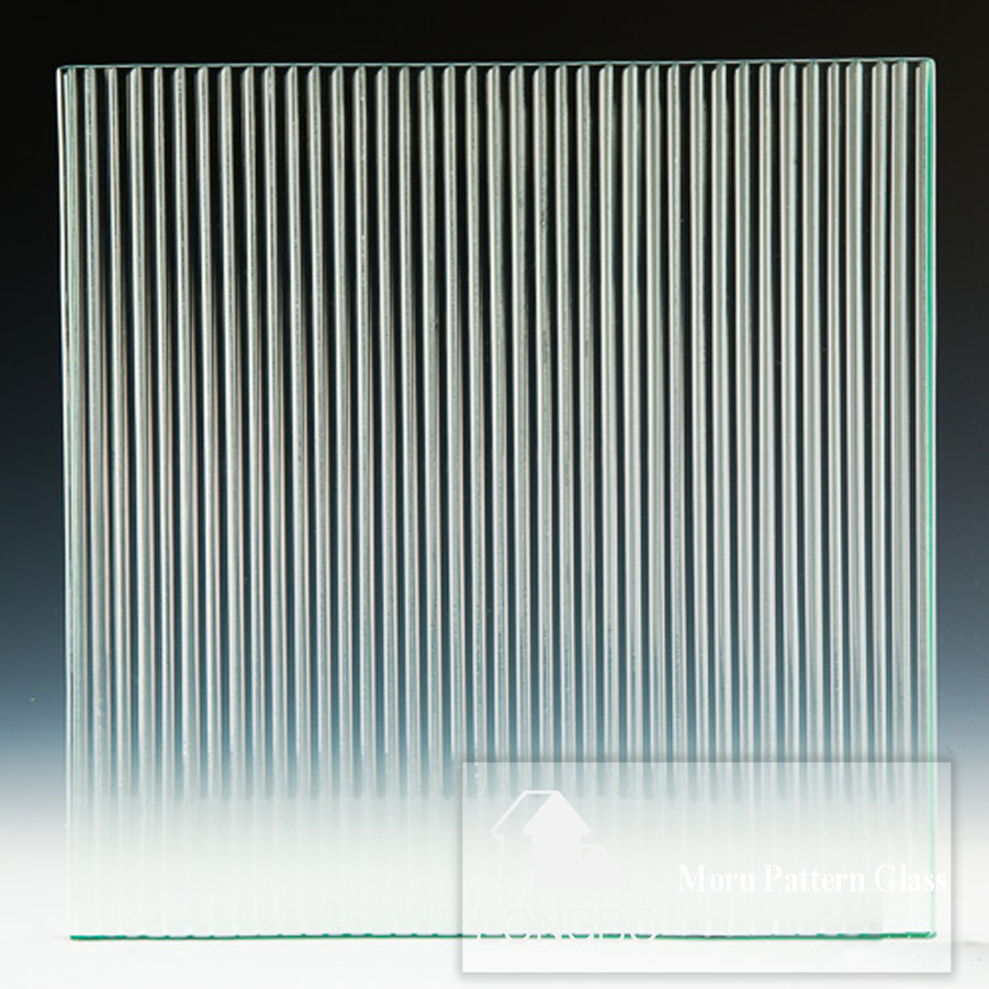 Low-iron Moru Pattern Fluted Glass Figured Glass 4.5mm 5mm 6mm 8mm 10mm ...