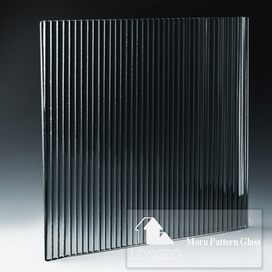 Low-iron Moru Pattern Fluted Glass Figured Glass 4.5mm 5mm 6mm 8mm 10mm ...