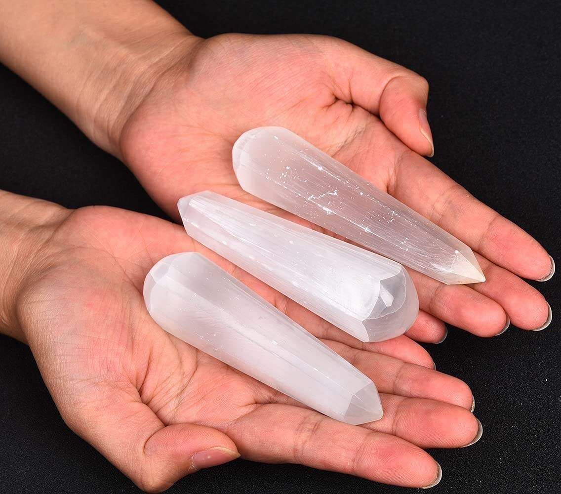 Natural White Selenite Charging Stick Bar And Wand at 349.00 INR in ...