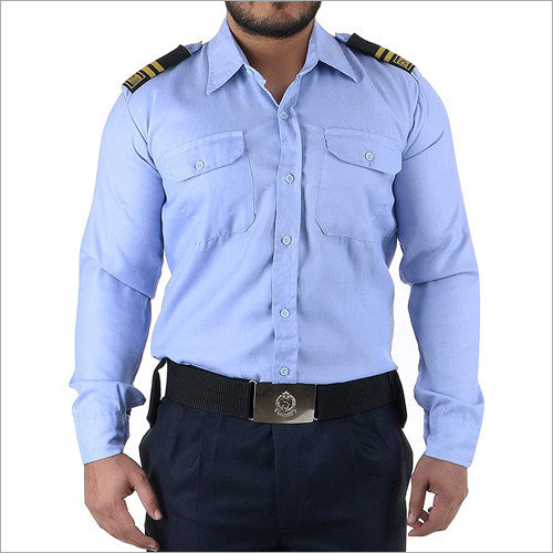 Security Uniform - Cotton Fabric, Turtle Neck, Blue & Black Color ...