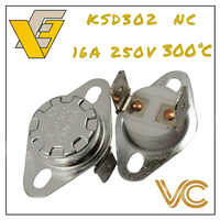 Ksd302 16a 250v 300c Normal Close Thermostat Temperature Control Switch ...