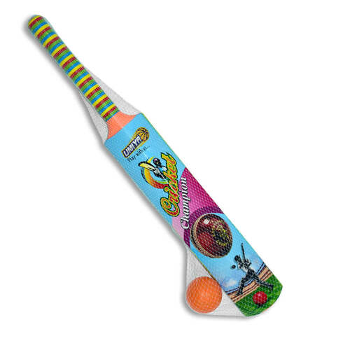 Plastic Cricket Bat And Ball Toy For Kids (8001) - Material: Plastic ...