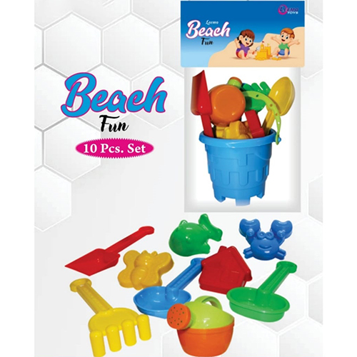 Beach Fun - Pvc Plastic Toys Set, 10 Pieces In Various Sizes And Colors ...