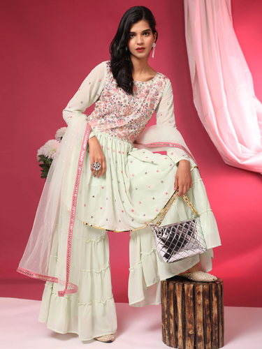 Thread Work Sharara Suit at Best Price in Surat | Maahi Styles