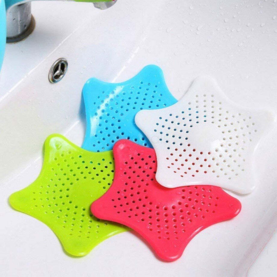 Multi / Assorted Silicone Star Shaped Sink Filter Bathroom Hair Catcher ...