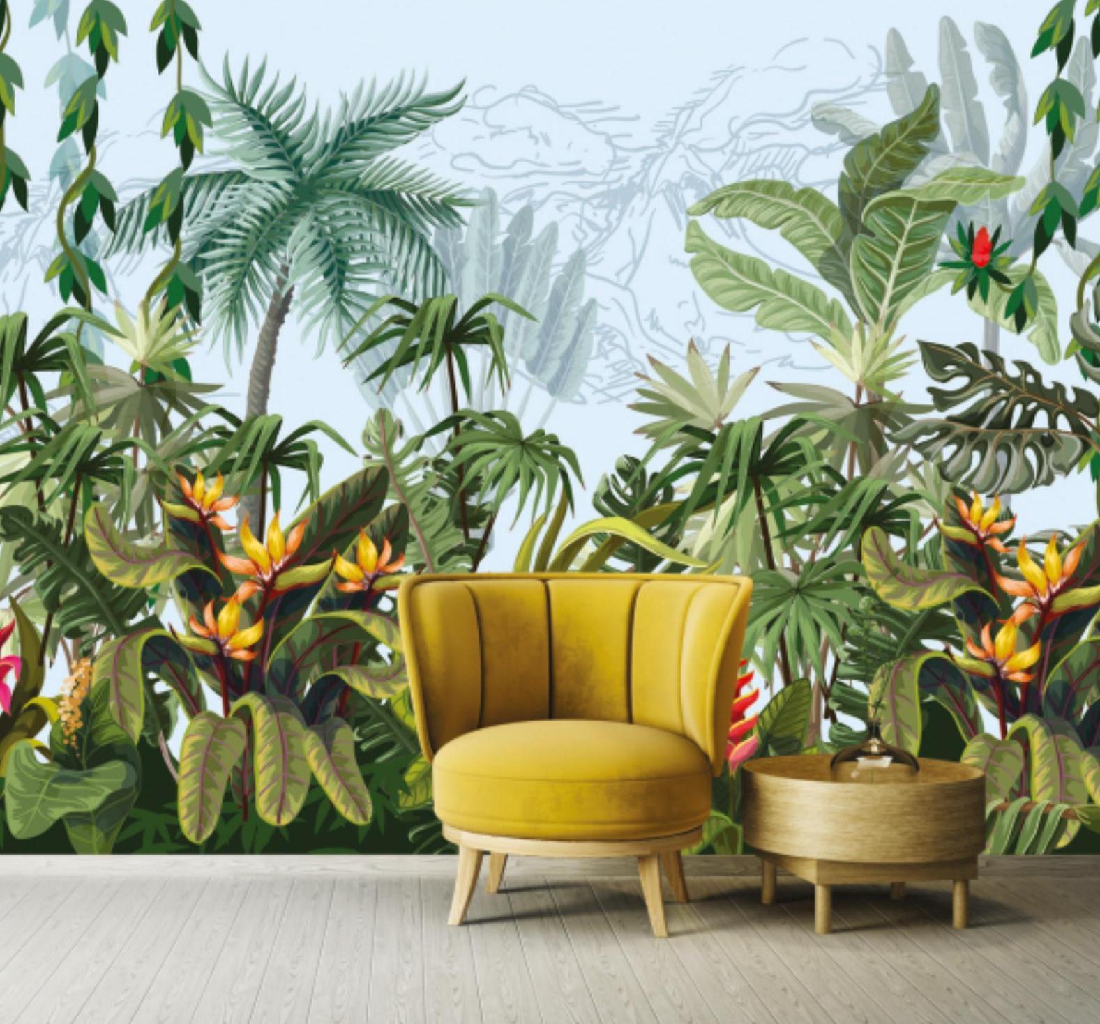 Tropical Design Customized Wallpaper - Available In 9 Different Paper ...