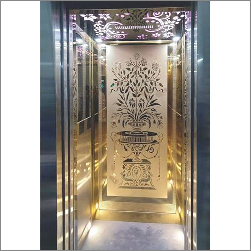 Golden Designer Elevator Cabin - Galvanized Steel, Hydraulic Drive Type ...