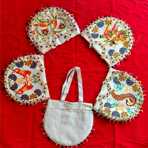 Ari Cream Thali Bag - High-quality Canvas, 14x15 Inches, Stylish ...