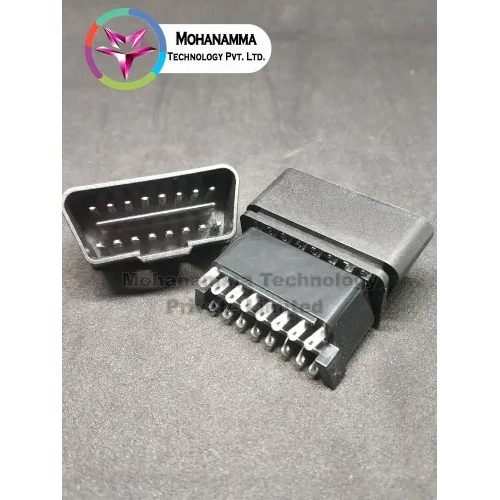 16 Pin Obd Ii Male Connector - Polished Plastic, Black Finish ...