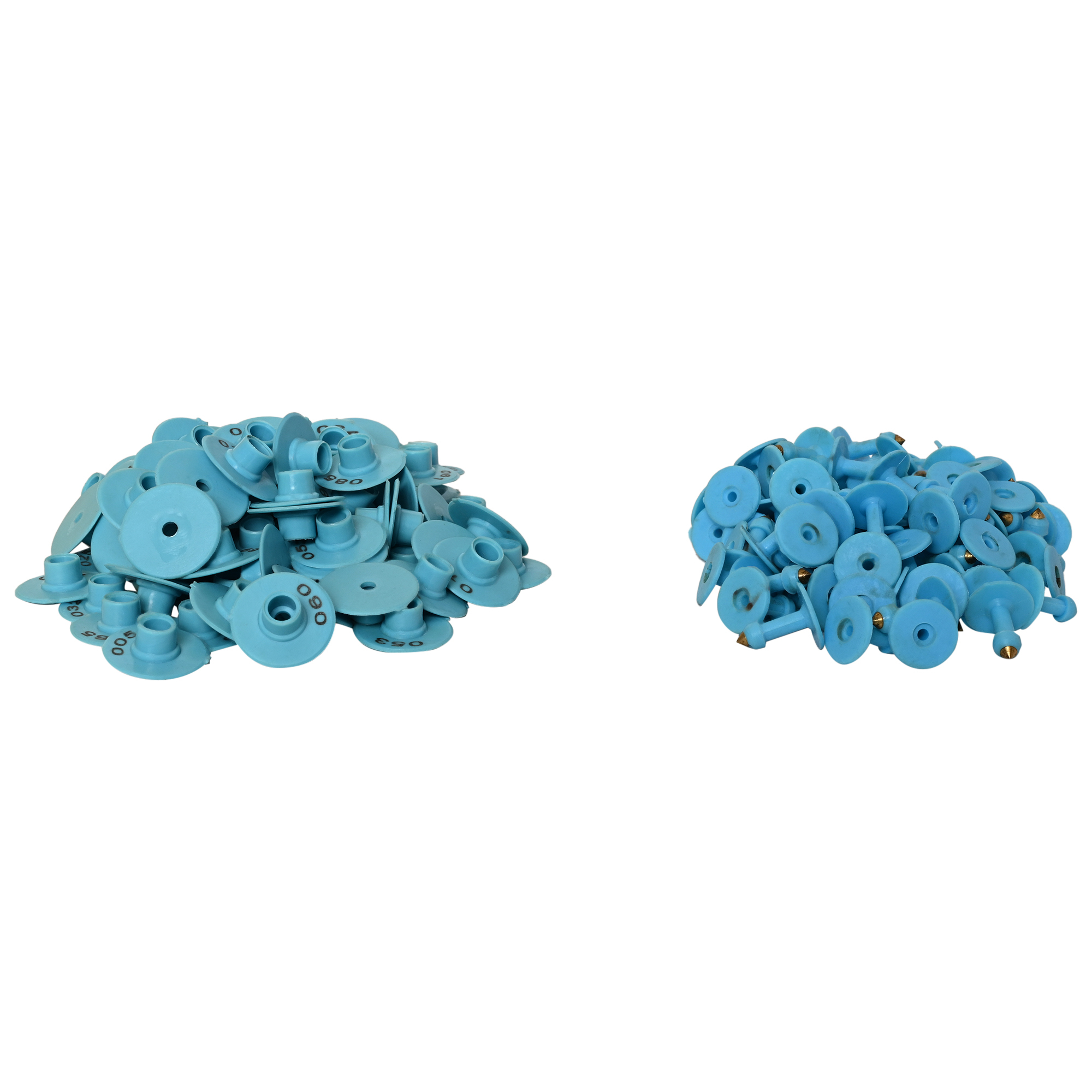 Round Pig Ear Tag - Plastic Material, Standard Size, Blue Color ...