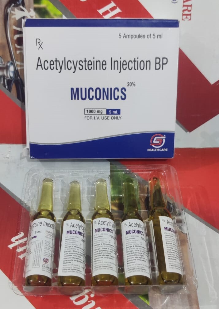 Acetylcysteine Injection - 20% Concentration, 5 Ml Glass Vial ...