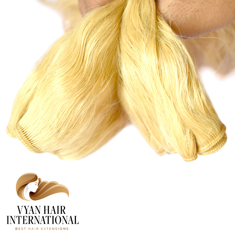 Wholesale Blonde Double Drawn Cuticle Aligned Virgin Russian European ...