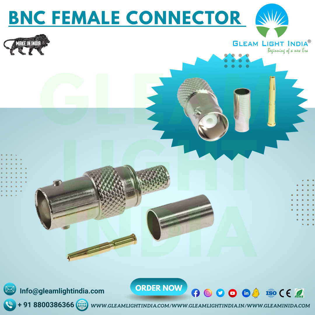 Bnc Female Connector - Brass Material, Medium Size, 50/75 Ohm Impedance ...