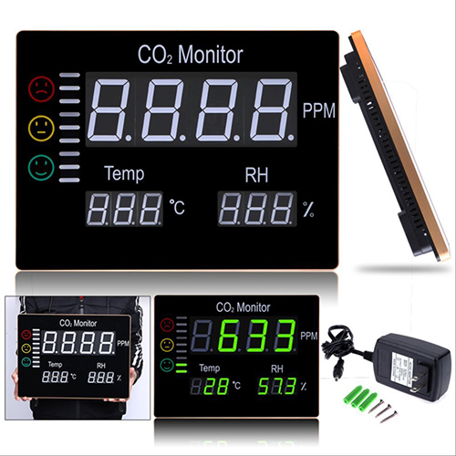 Wall Mount Co2 Monitor - Abs, 1.85 Kg, Sleek Black | 220-440 Volt ...