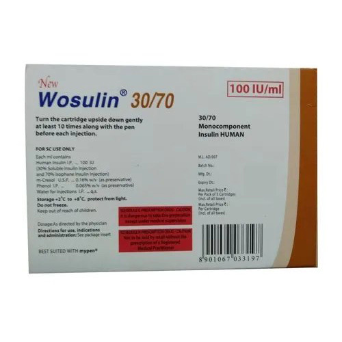 Liquid Wosulin 3070 40 Iu Insulin Injection 10ml at Best Price in Delhi ...