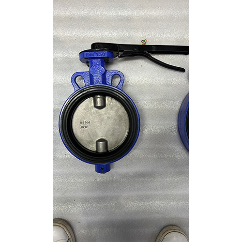 Wafer Butterfly Valve - Manual Operation, Blue Color | Industrial Wafer ...