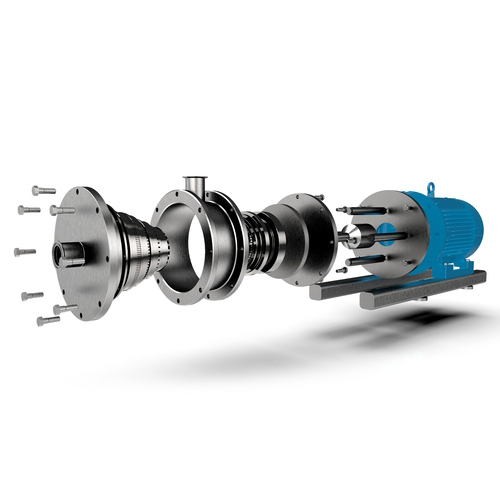 4 Stage Inline Homogenizer - Stainless Steel & Mild Steel, Silver-blue ...