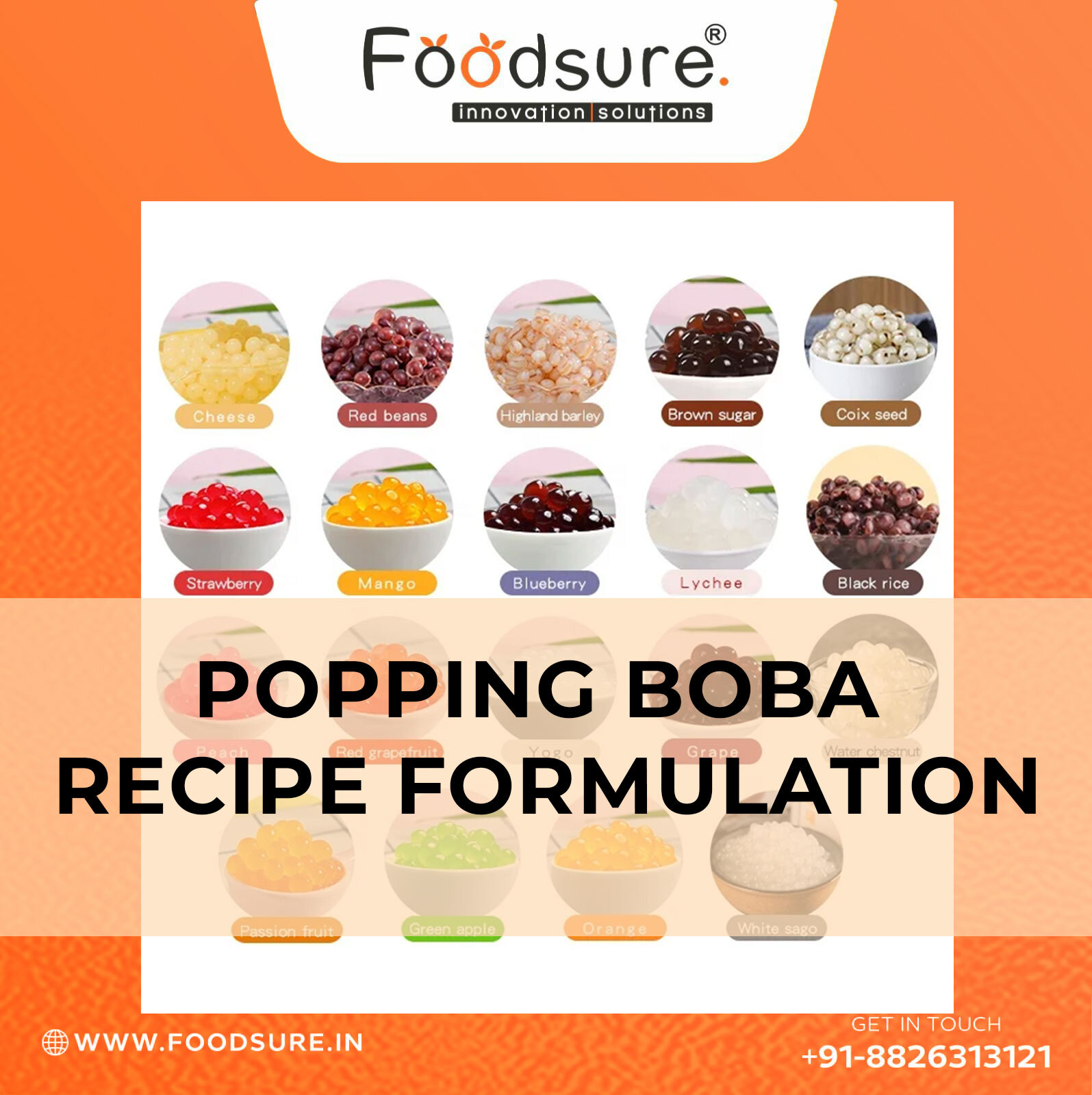 Popping Boba Recipe Formulation at 300000.00 INR in Delhi | Foodsure