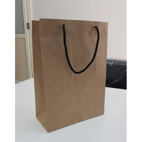 Brown Paper Bag - Hand Length Handle, Industrial Style Carry Bags For ...