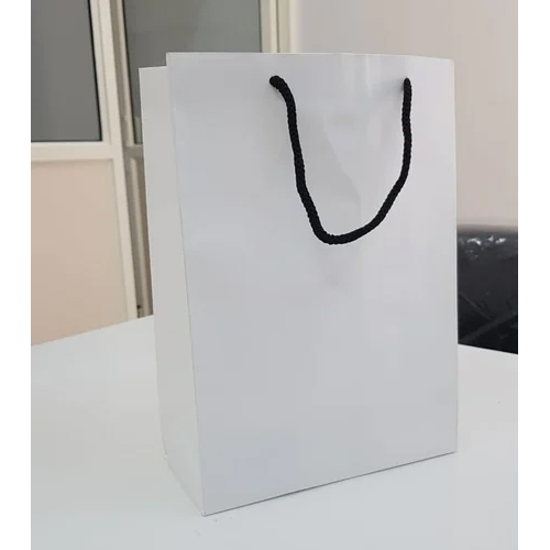 White Paper Bag - Plain Design | With Thread Handle For Industrial ...